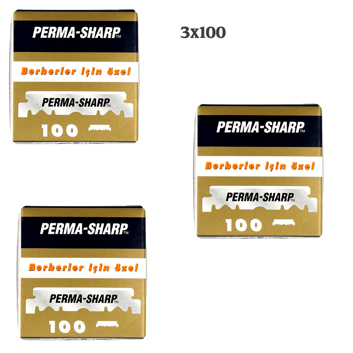 Perma-Sharp Straight Edge Razor Blades for use in Professional Barber ...