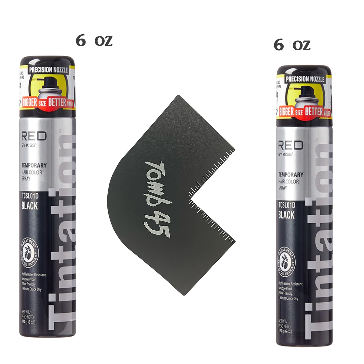 Kiss Tintation Temporary Hair Color Spray black 6 oz- 2 pcs – Elegant ...