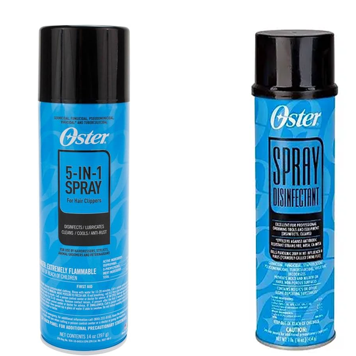 Oster Spray Disinfectant 14oz and 5 in 1 spray – Elegant Barber Zone
