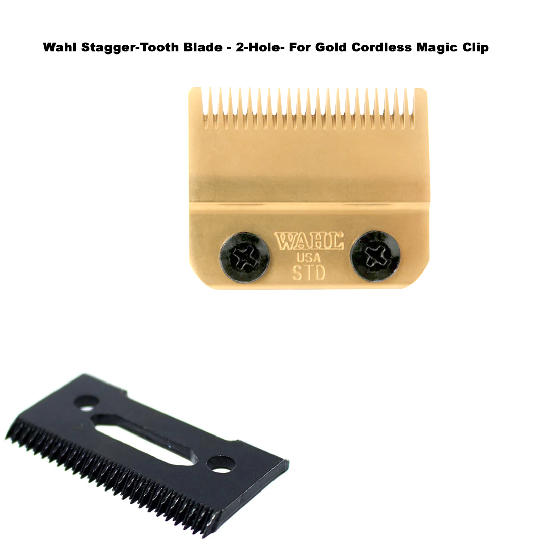 Wahl Stagger-Tooth Blade - 2-Hole- For Gold Cordless Magic Clip 2161-7 ...